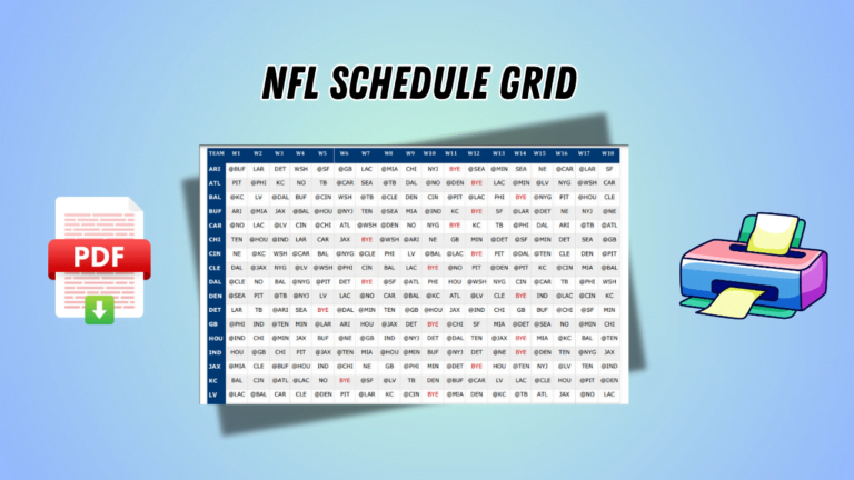 2024 NFL Schedule Grid: Printable & Weekly Matchups (PDF)
